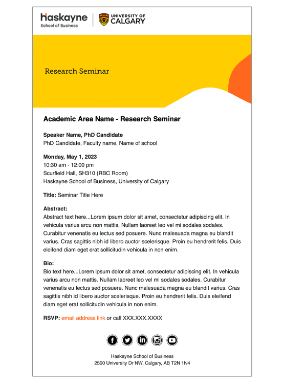 Digital templates | Haskayne School of Business | University of Calgary